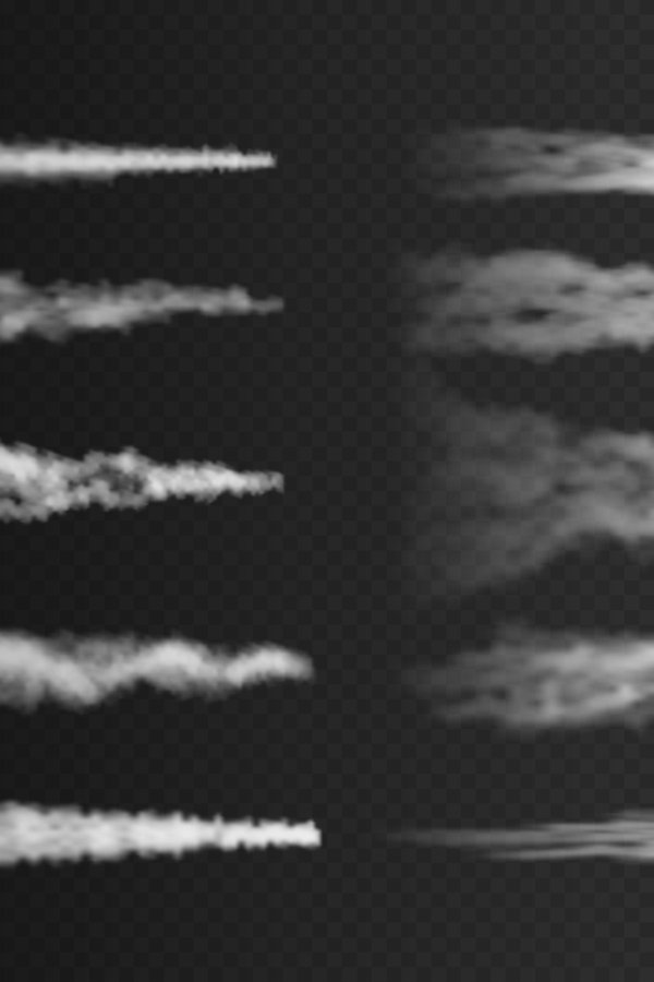 Plane track. Rocket, airplane steam trail isolated on backgr