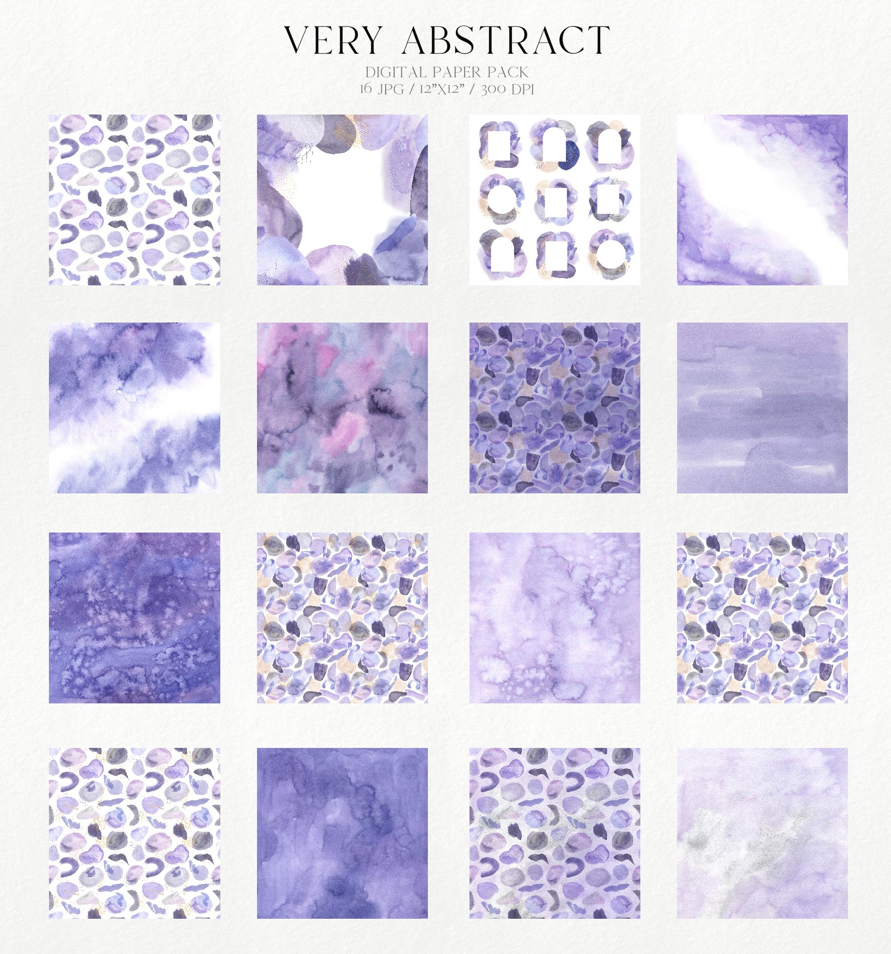 Watercolor Abstract Very Peri Digital papers