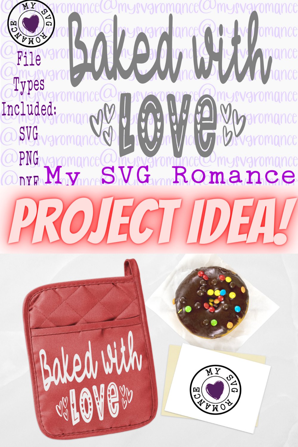 Baked With Love Pot Holder Design SVG DXF PNG