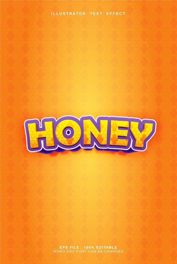 honey text effect editable (572077)