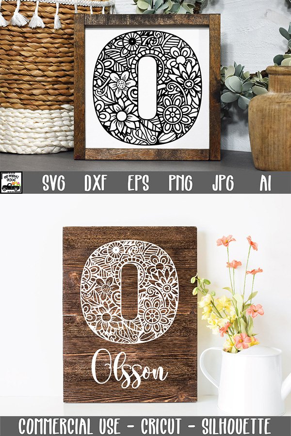 Letter O SVG Cut File|Mandala Monogram Letter O SVG File