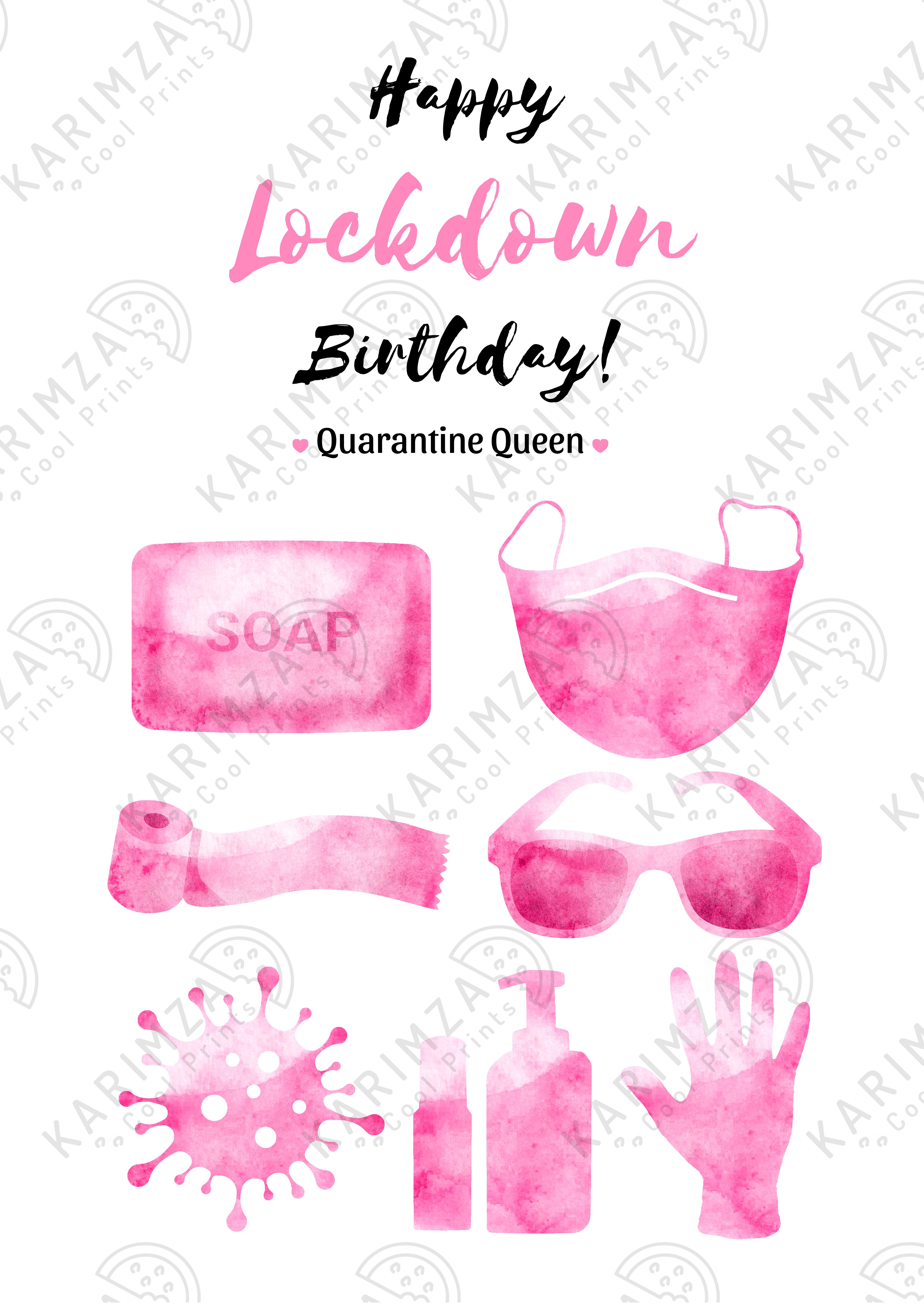 Quarantine birthday Card, LOCKDOWN Birthday CARD (643438)