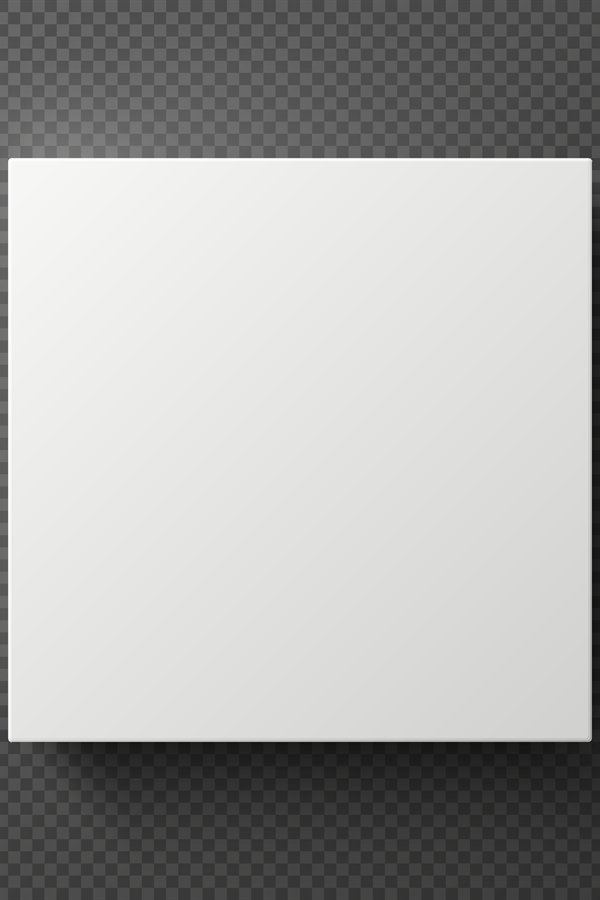 White blank 3d square box with shadow. Sample cardboard cont