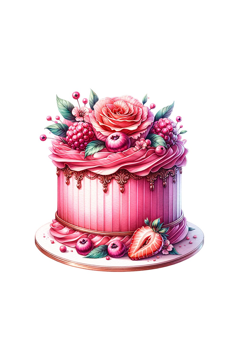 Pink Cake Clipart, Birthday or Wedding Clipart (3753727)