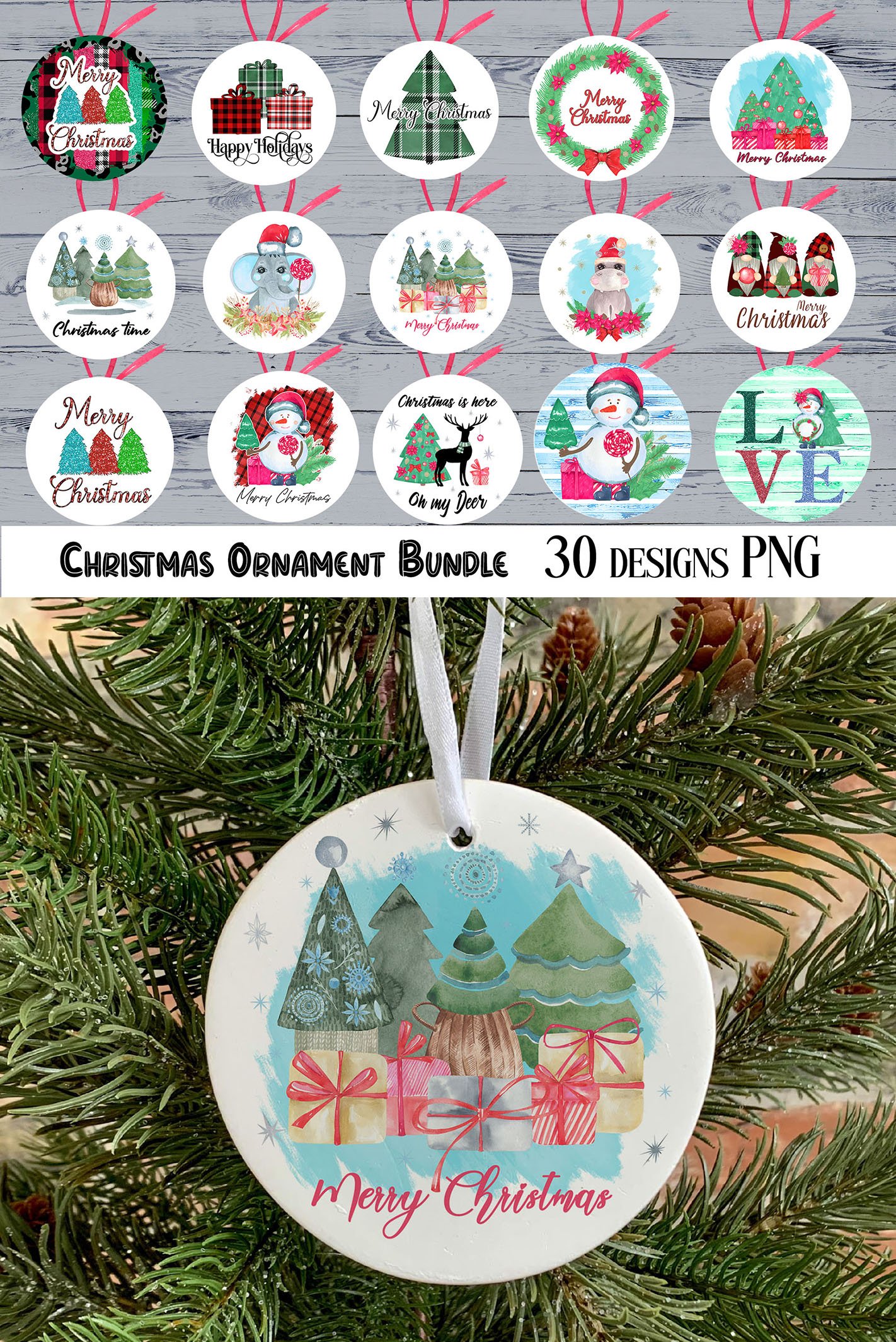 Christmas Ornament Sublimation | Gift Tags (1656538)