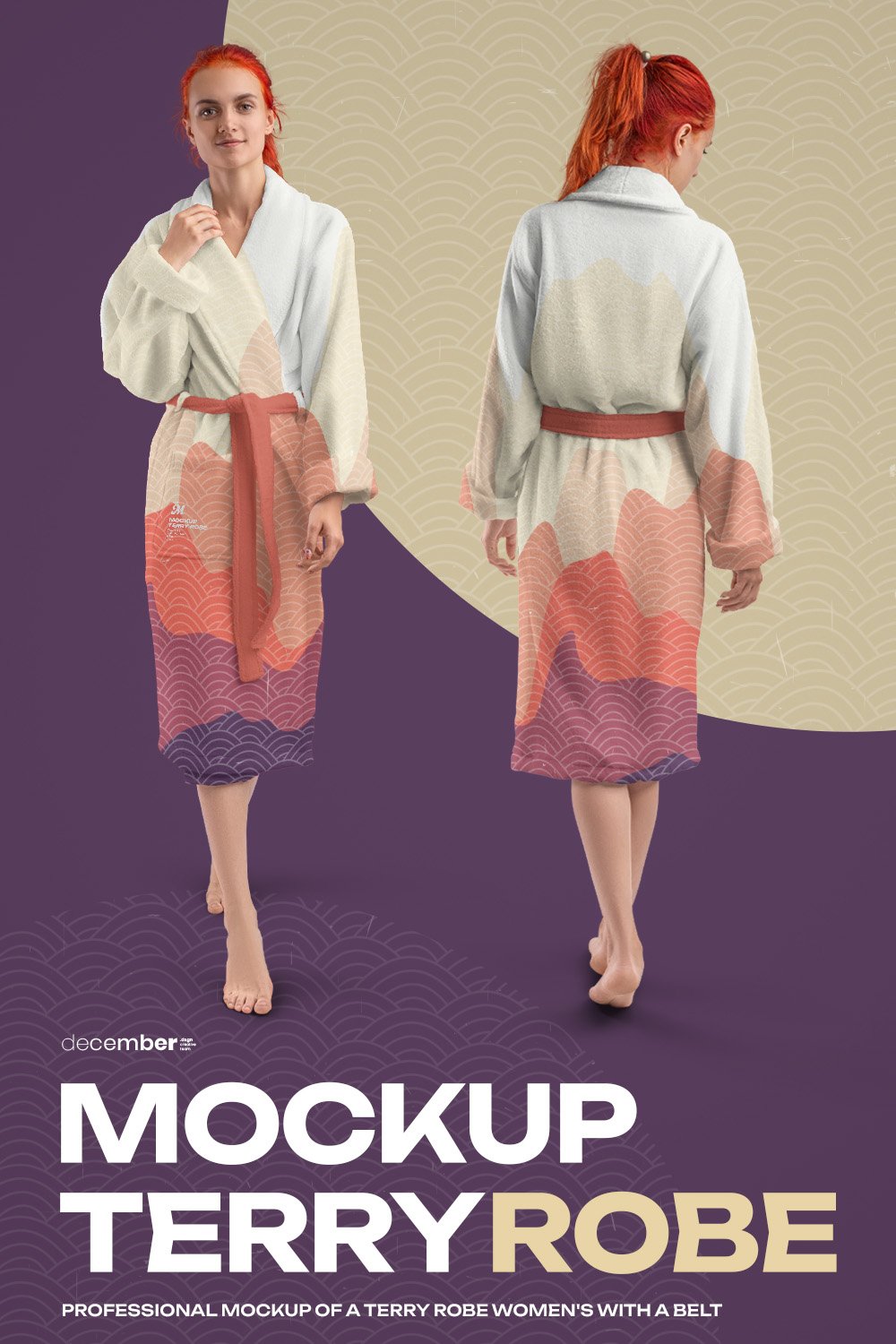 5 Mockups of a Terry Long Robe