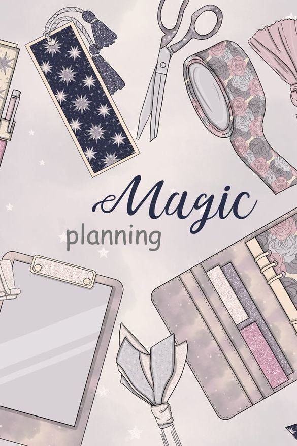 Magic PLANNING Mystical Moon Witches Sky Planner Sticker PNG