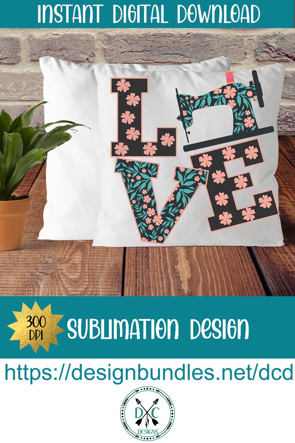 Sewing Love Sublimation Design (313398) | Sublimation | Design Bundles