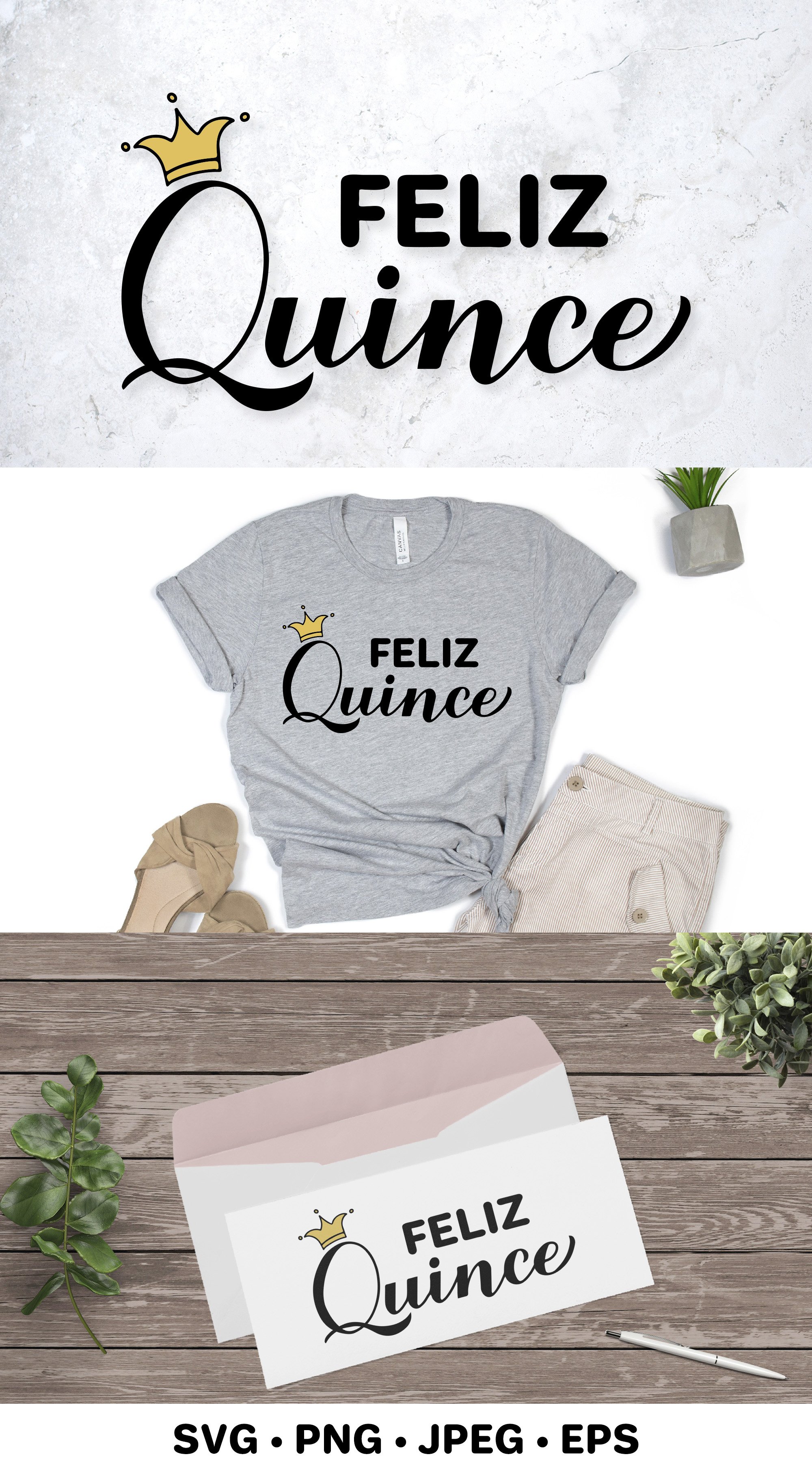 Feliz Quince. Quinceanera SVG. 15th birthday. Spanish quote
