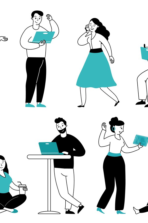 People with gadgets. Human use phone, digital addiction. Tee