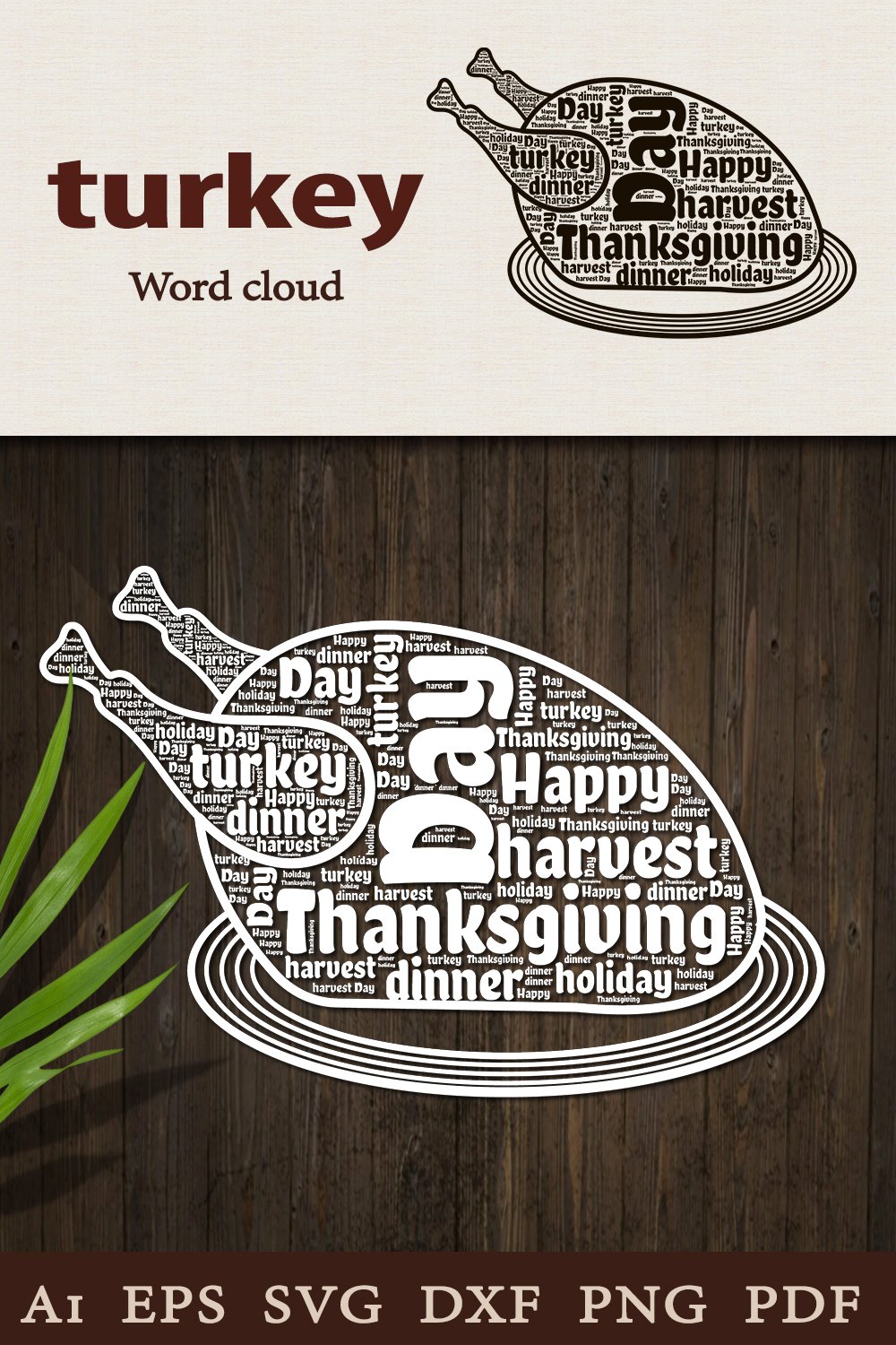 Turkey. Thanksgiving Day. Craft. SVG.
