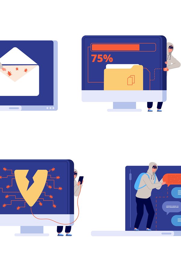 Hackers Characters Web Thief Hacker Data Information Phish