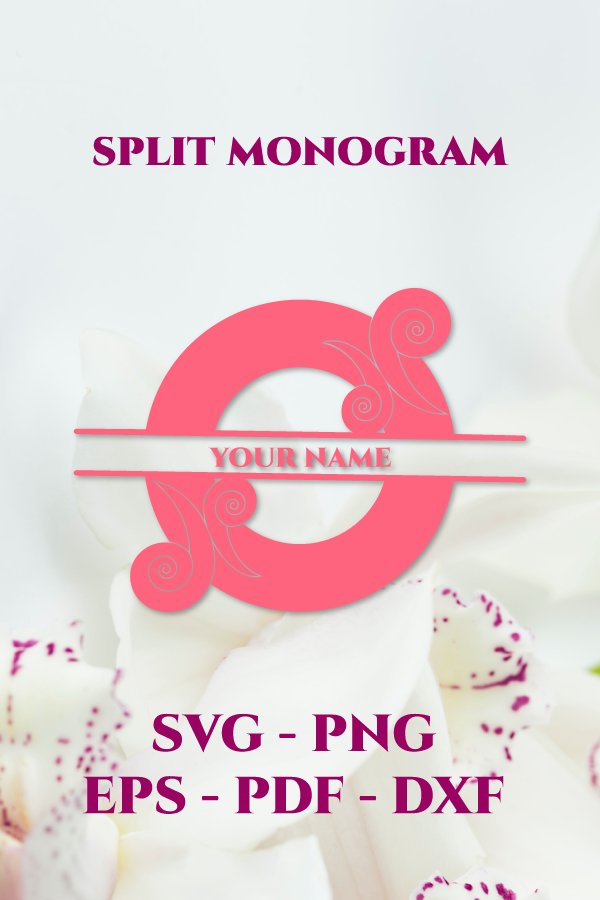Letter O svg. Split monogram. Cut file.
