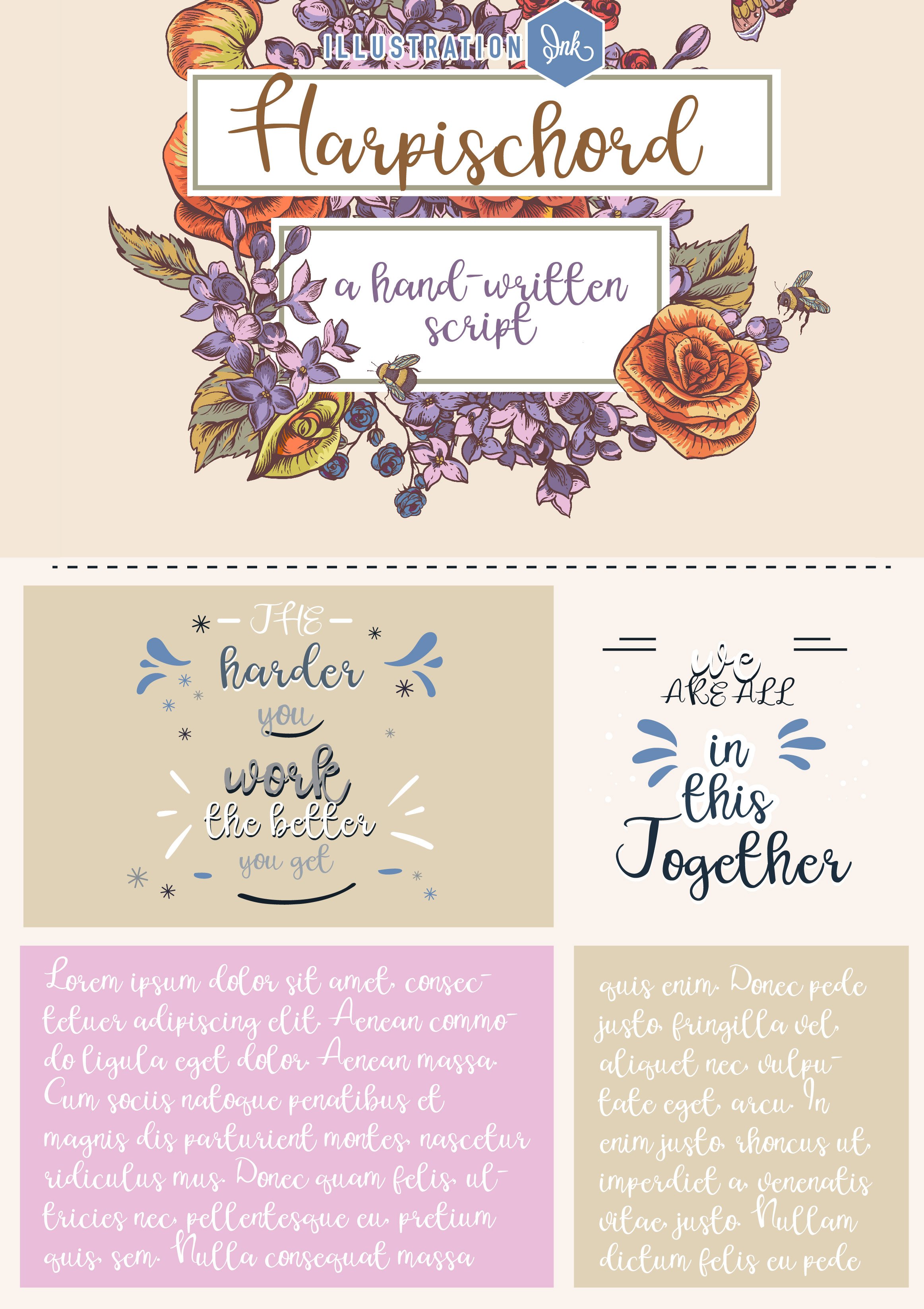 Handcrafted cursive script