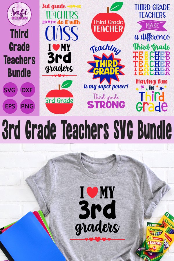 Third Grade Teachers Cut File Bundle - SVG DXF EPS