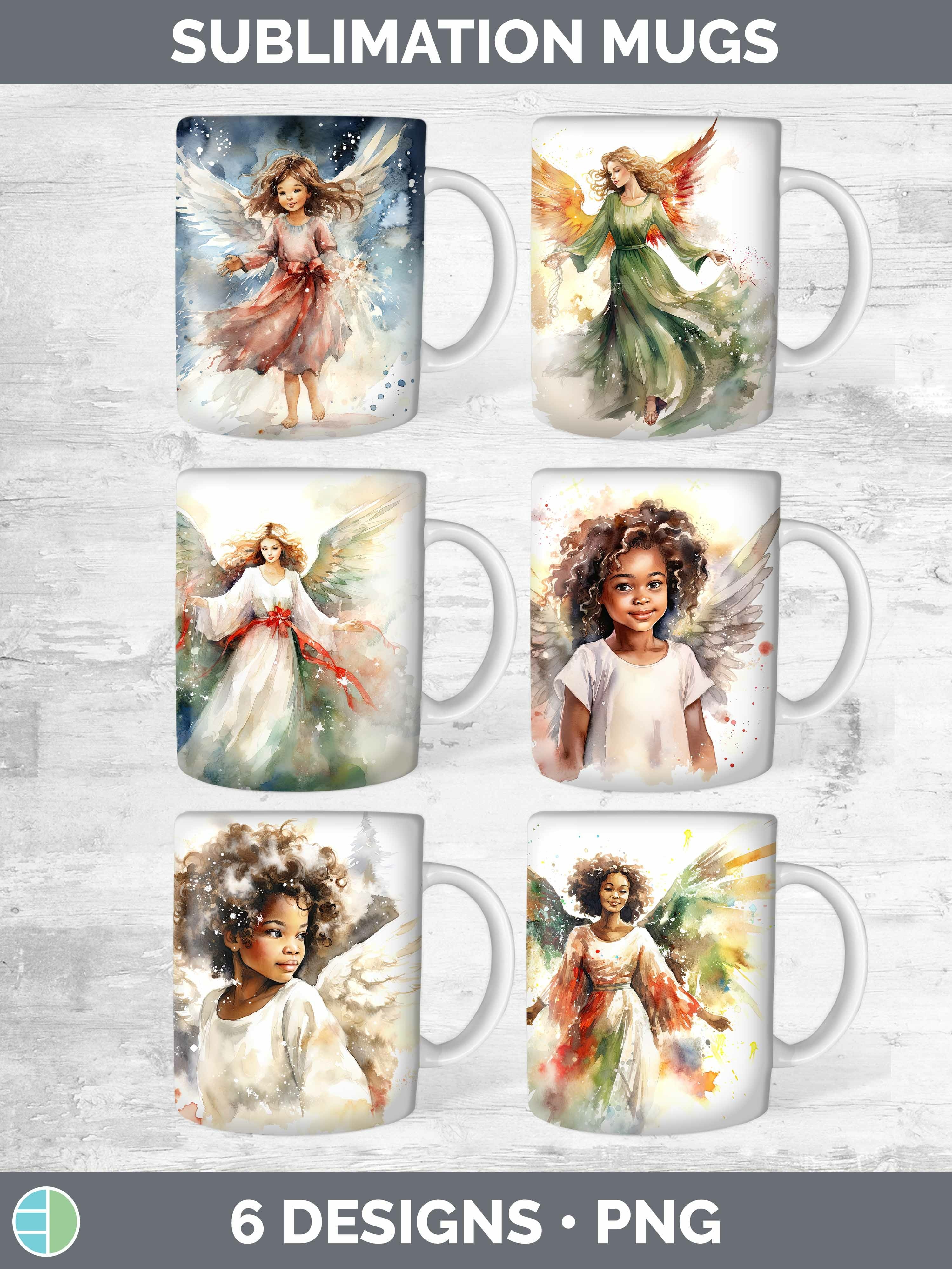 Christmas Angel Mug Wrap | Bundle Coffee Cup Designs