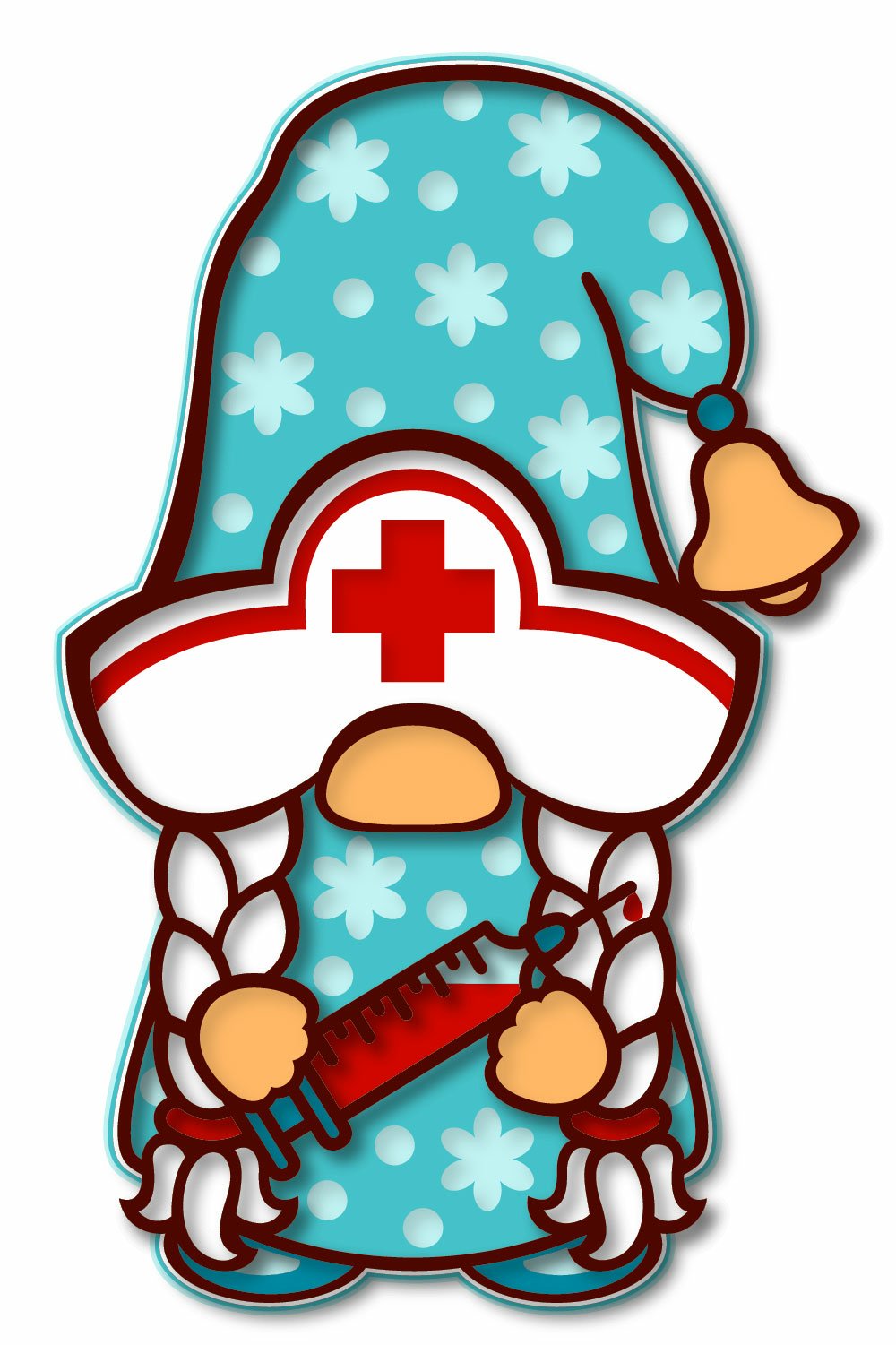 Layered gnome medical nurse mandala SVG