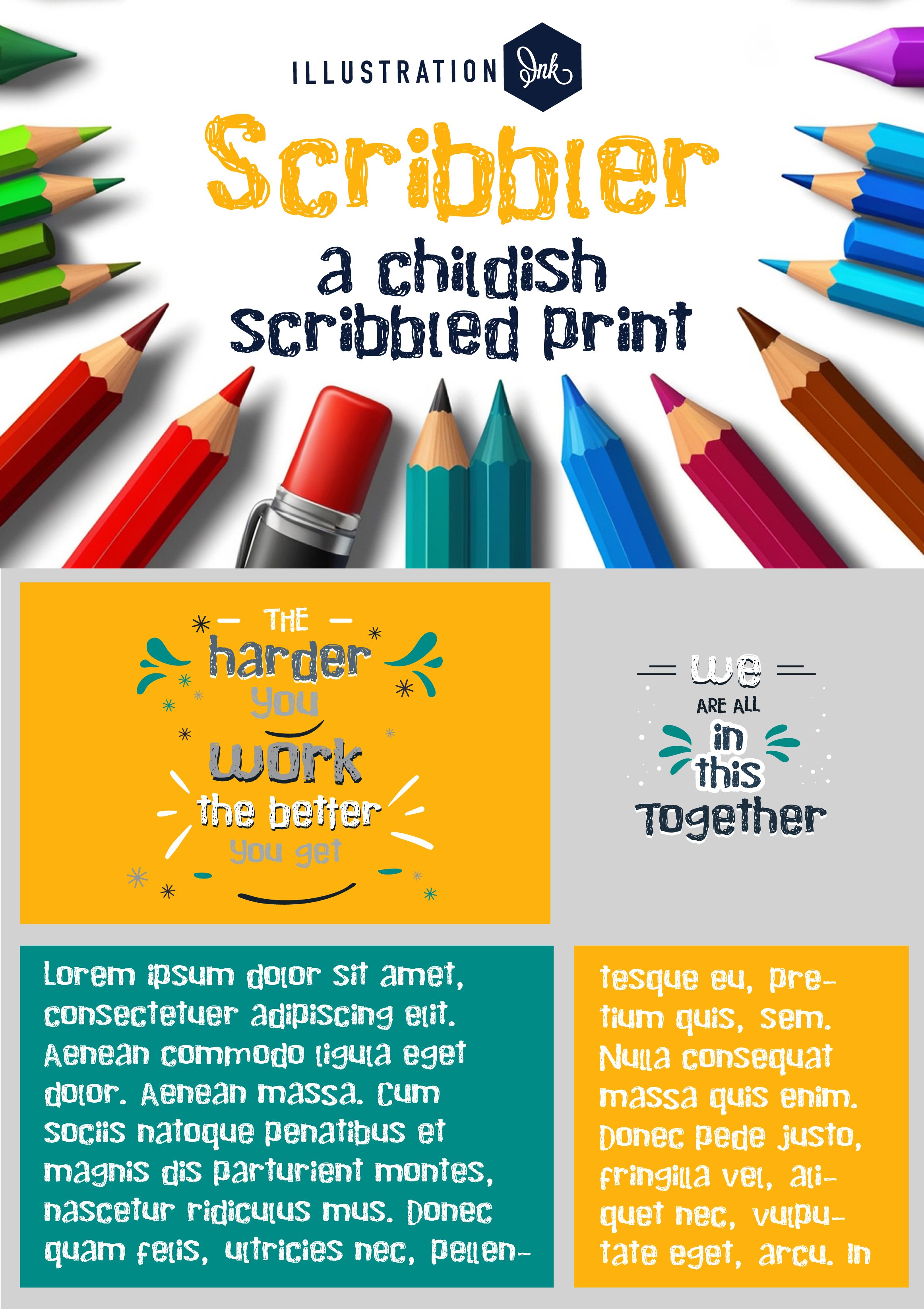 Hand-crafted, school themed font