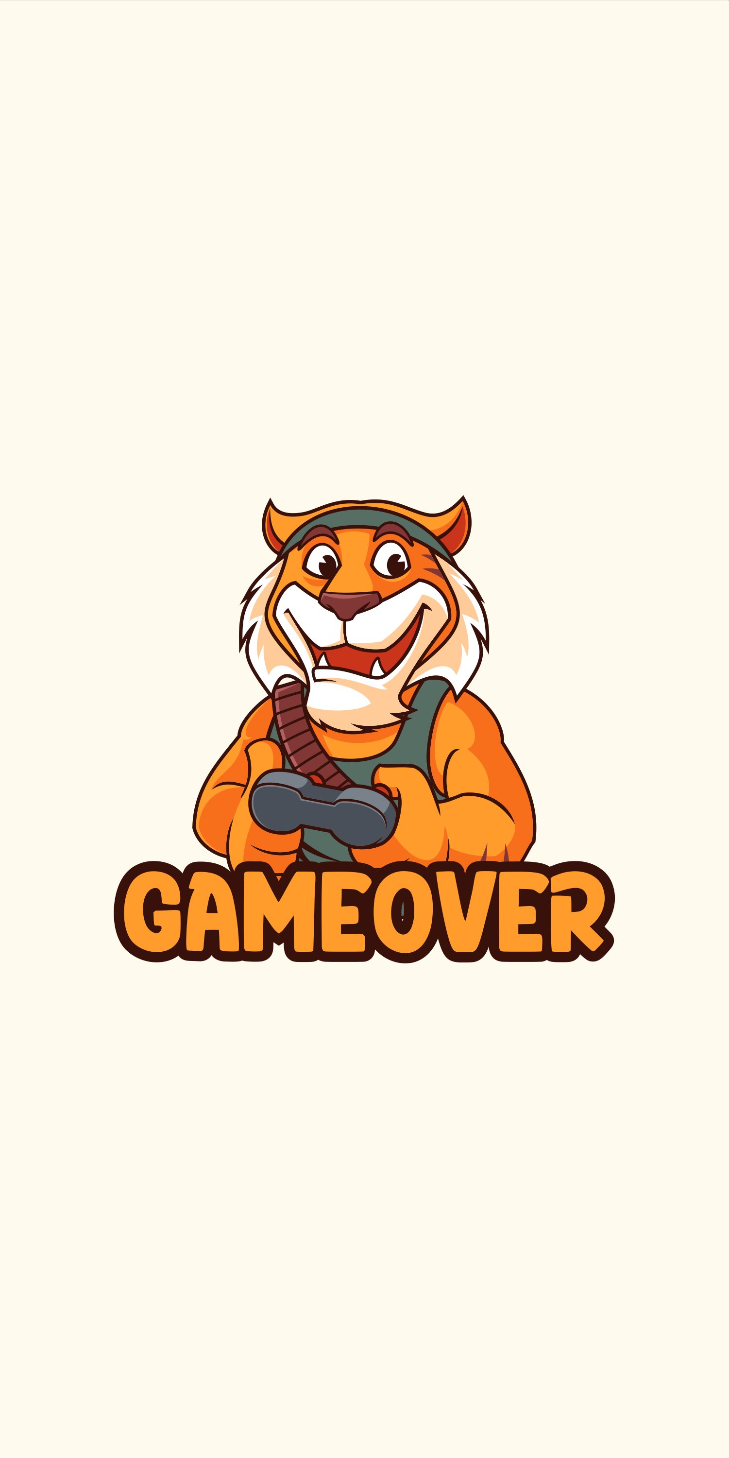 Tiger Playing Video Game Cartoon Vector