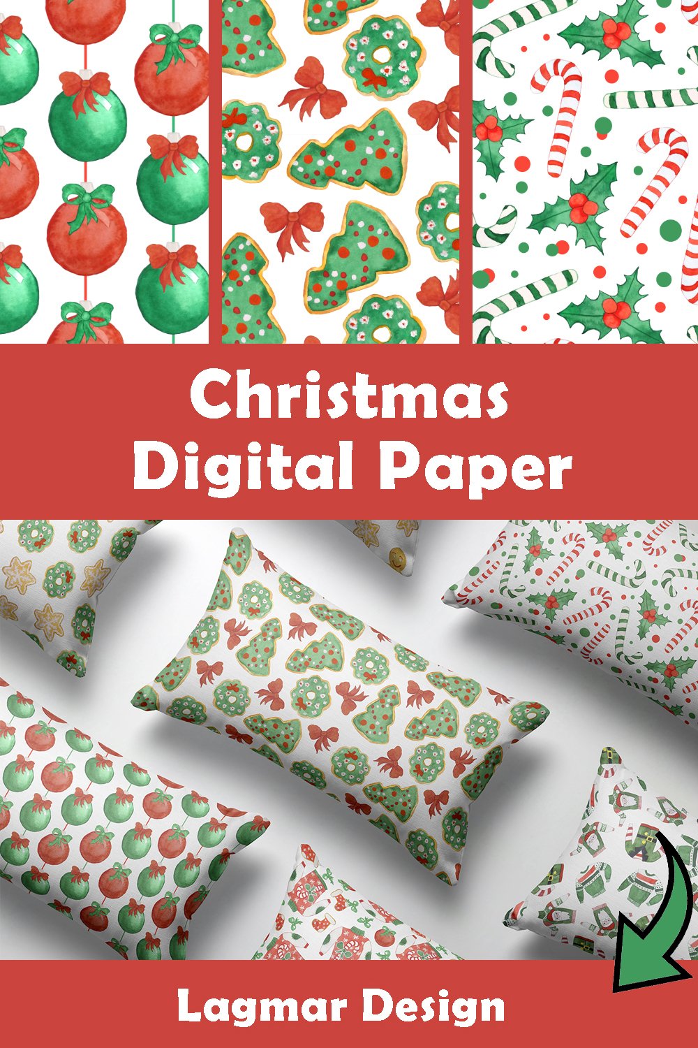 Ugly sweater digital paper, Christmas seamless (1661728)