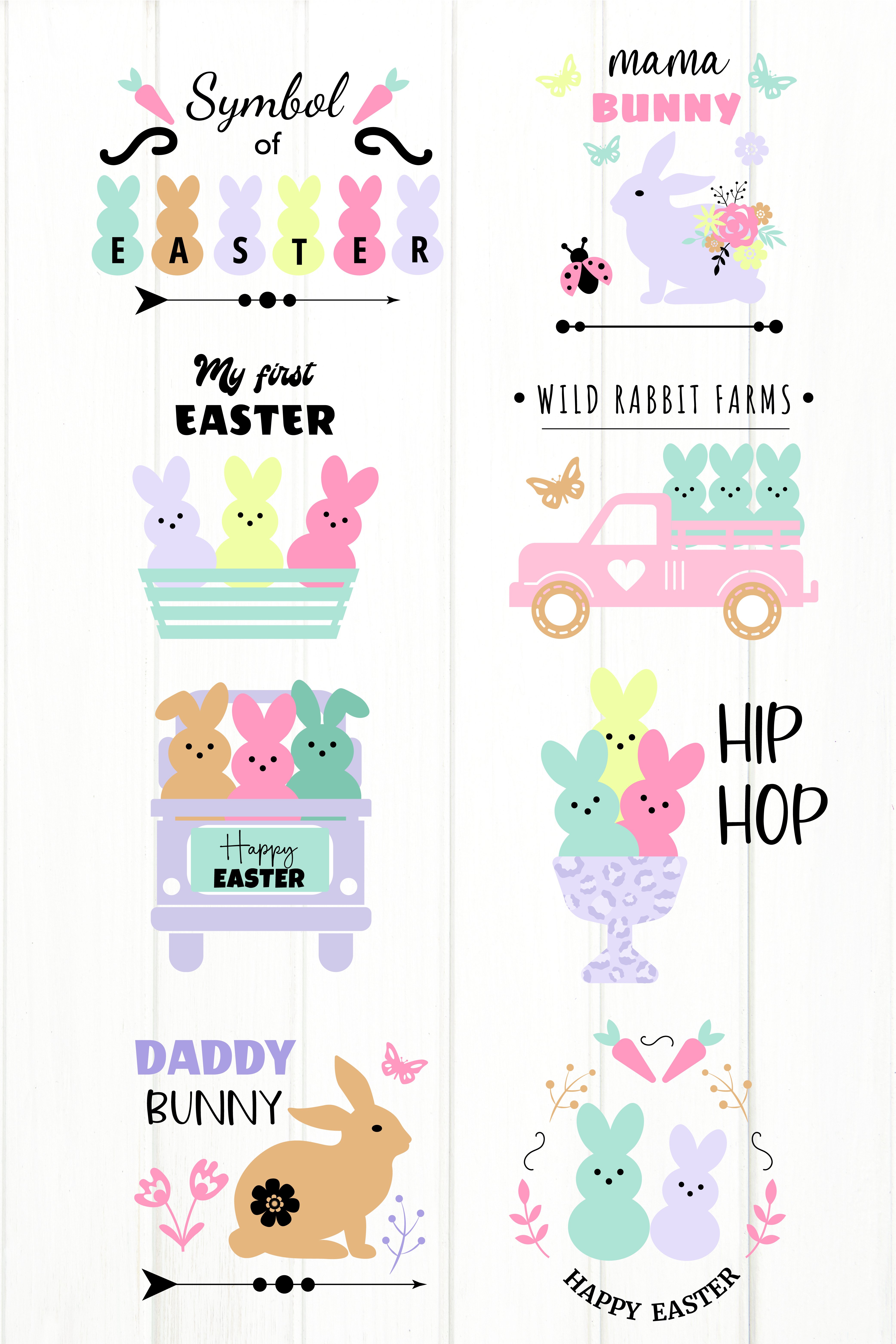 Easter Bunny Bundle. Easter Rabbit SVG. Easter Spring SVG