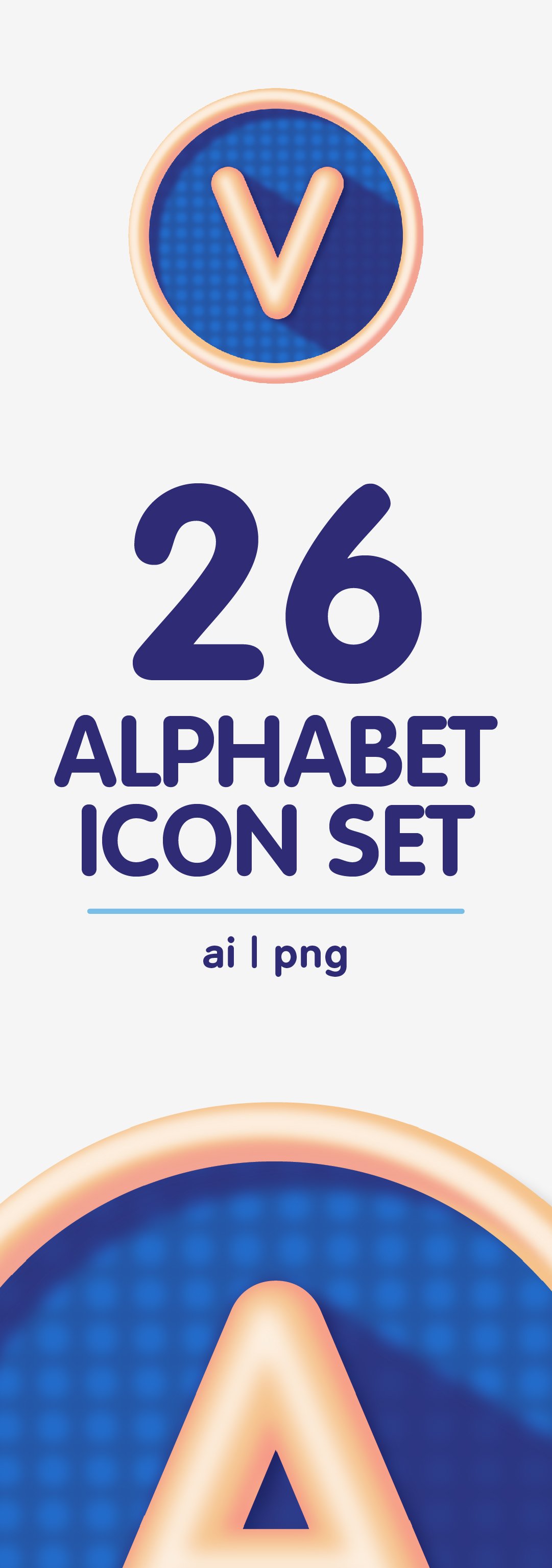 Colourful Alphabet Characters Icon Set