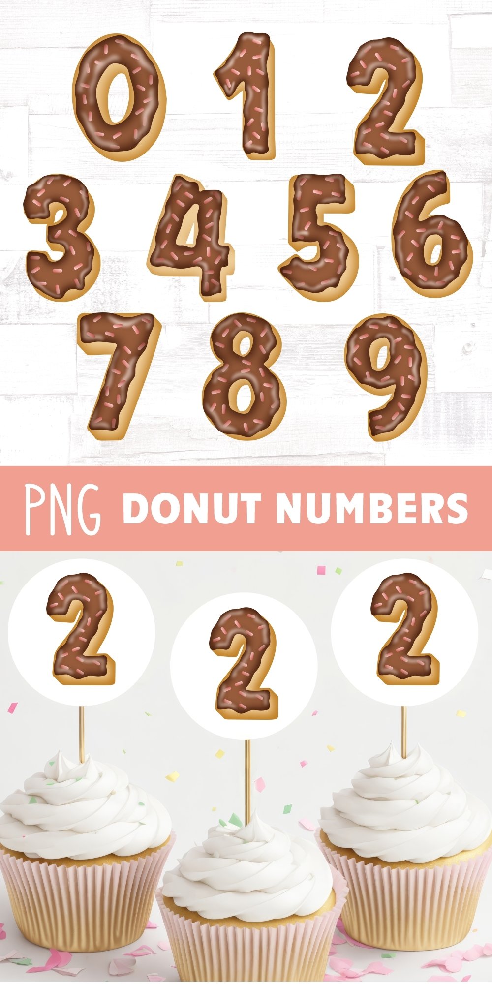 Donut Numbers PNG | Birthday Numbers