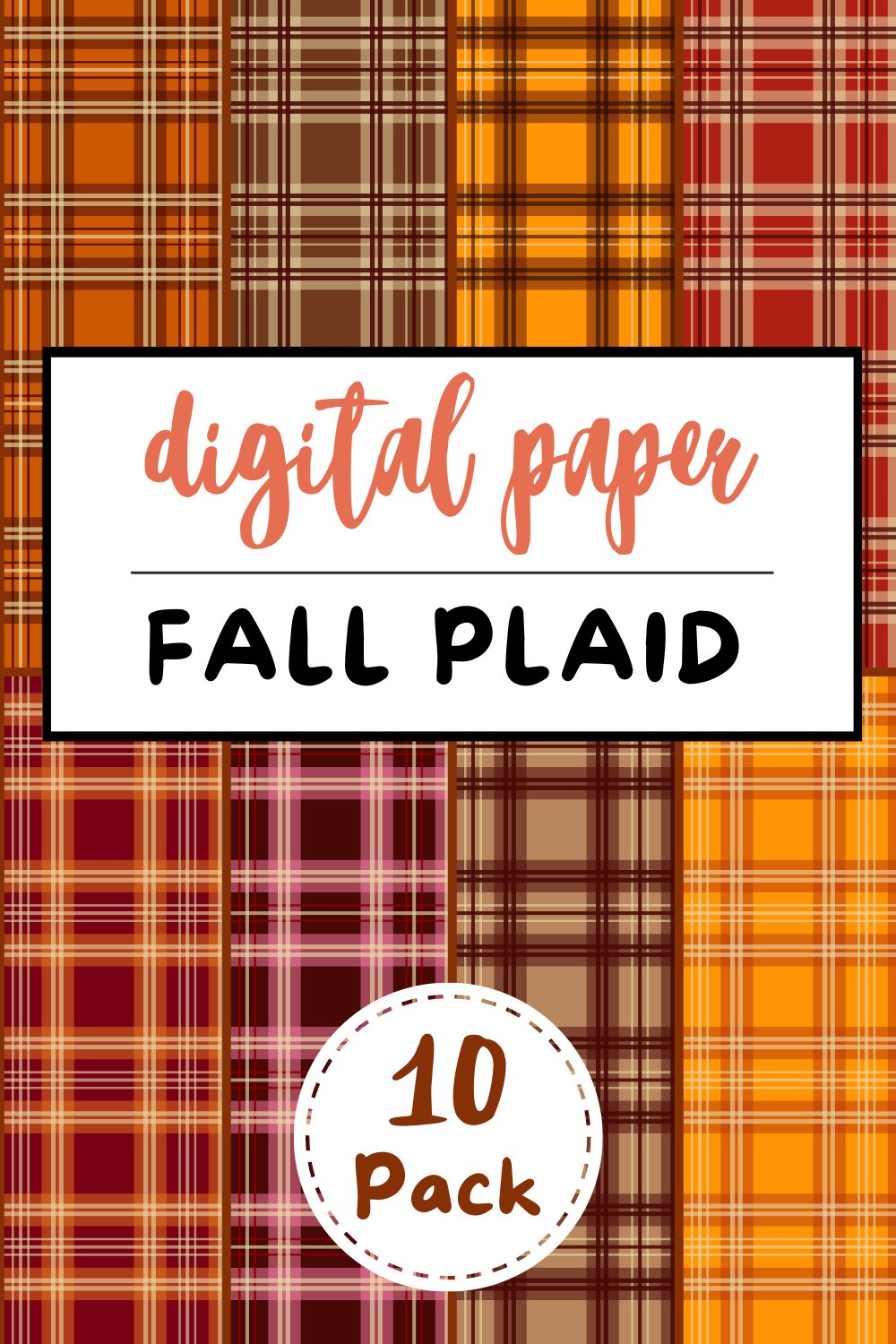 Fall Plaid Digital Paper Printable Download, Tartan Patterns