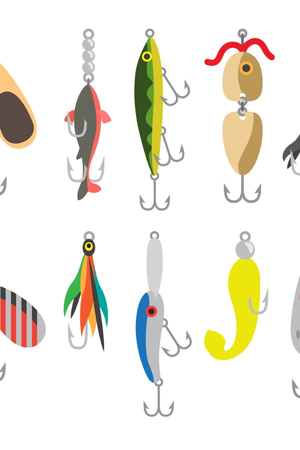 Fishing bait flat icons