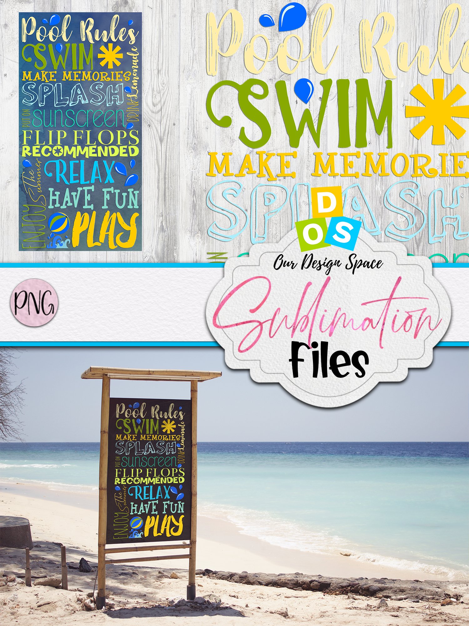 Pool Rules Sign Sublimation And Cuttable File