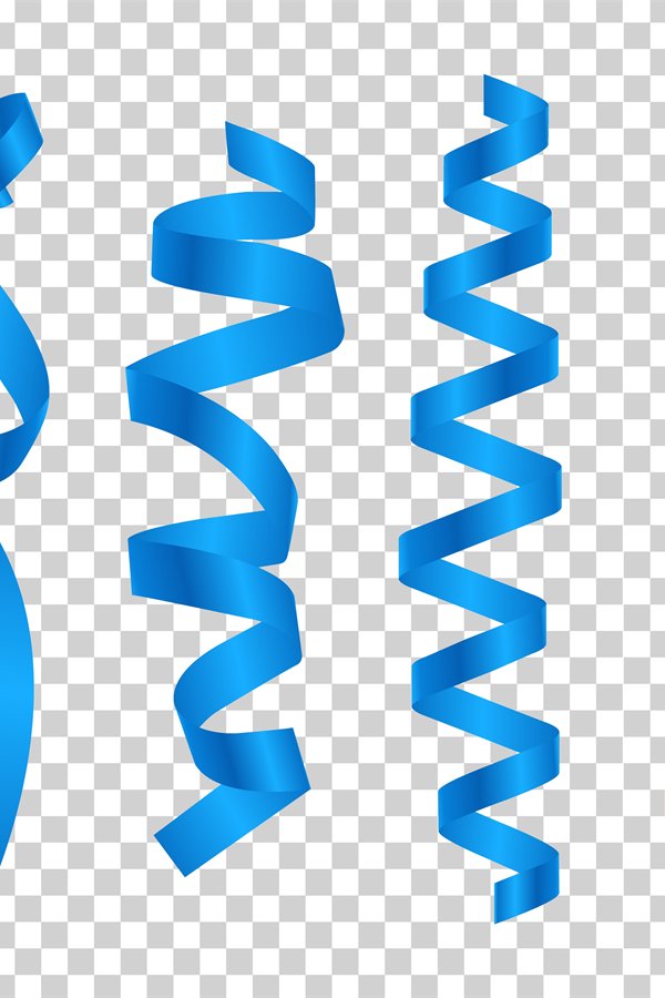 Blue silk ribbons. Satin ribbons vector collection