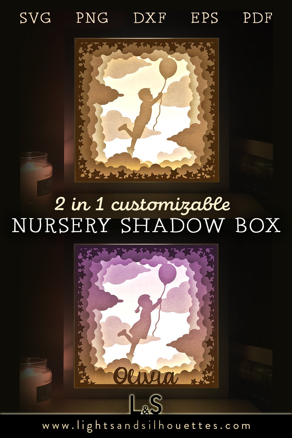 Baby 3D Shadow Box Bundle | Lightbox Svg