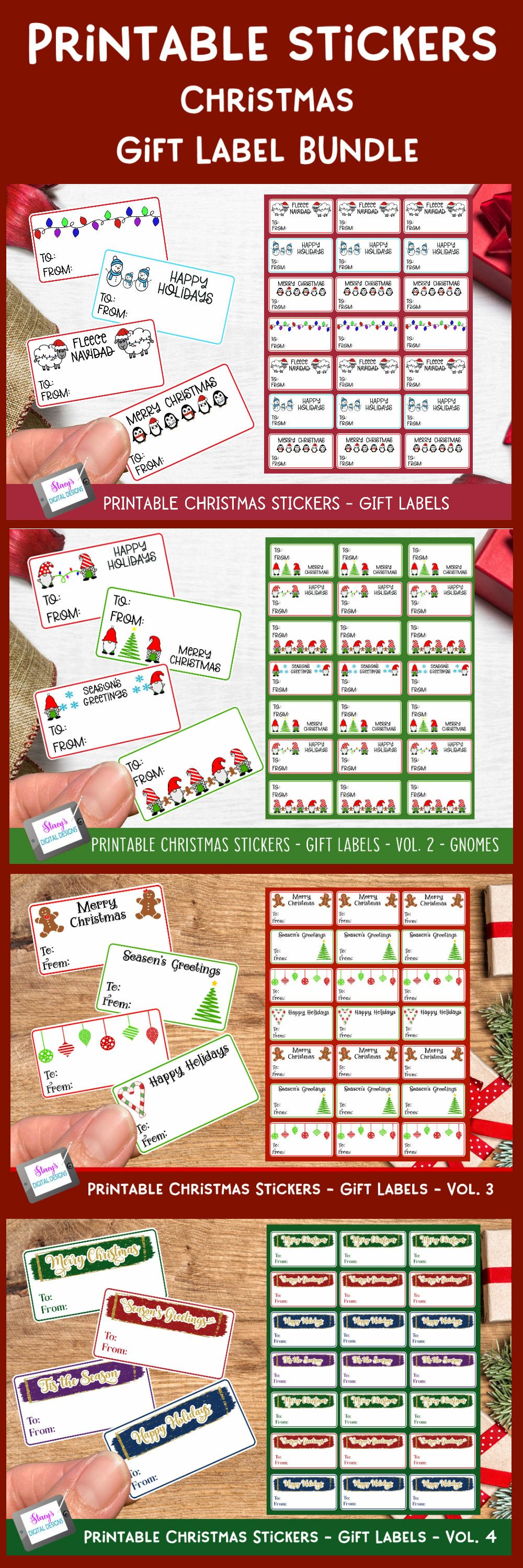 Christmas Sticker Bundle - Print and Cut Gift Tag Bundle