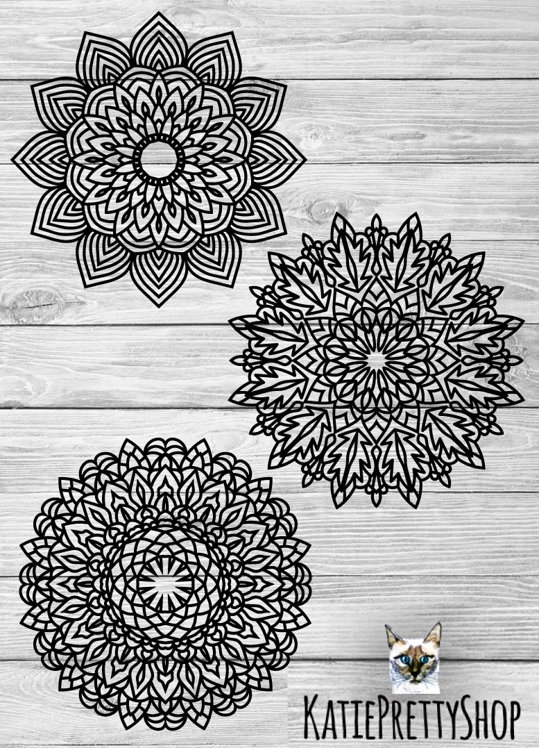 Mandala bundle SVG, JPG, DXF, EPS, PNG cut files (729414)