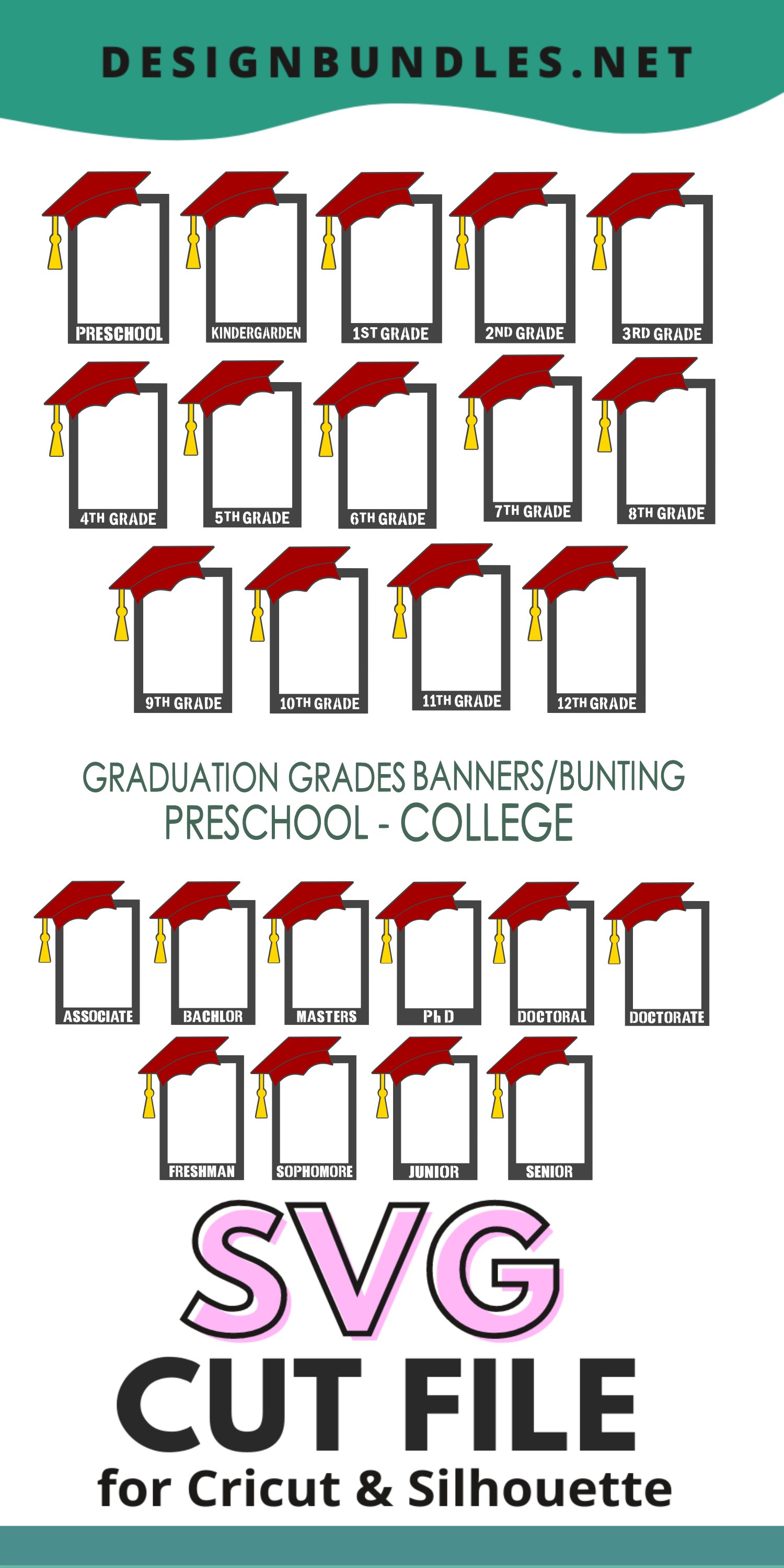 Banner GRADUATION PHOTO GRADES K - 12 & COLLEGE Set 02