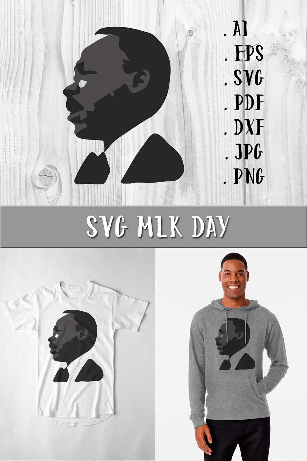 SVG MLK Day Martin Luther King SVG cutting file, (2386663)