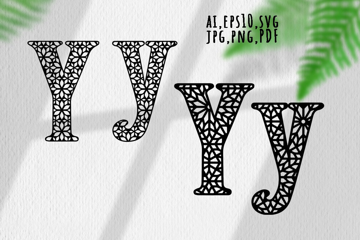 Decorative letter Y. SVG Cut file