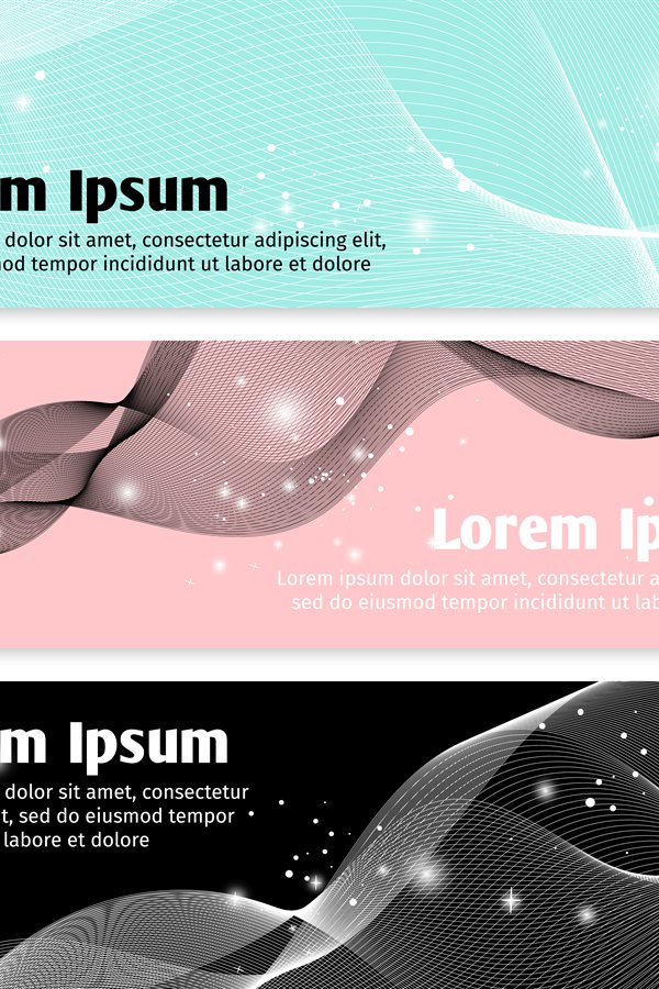 Linear curve waves banners