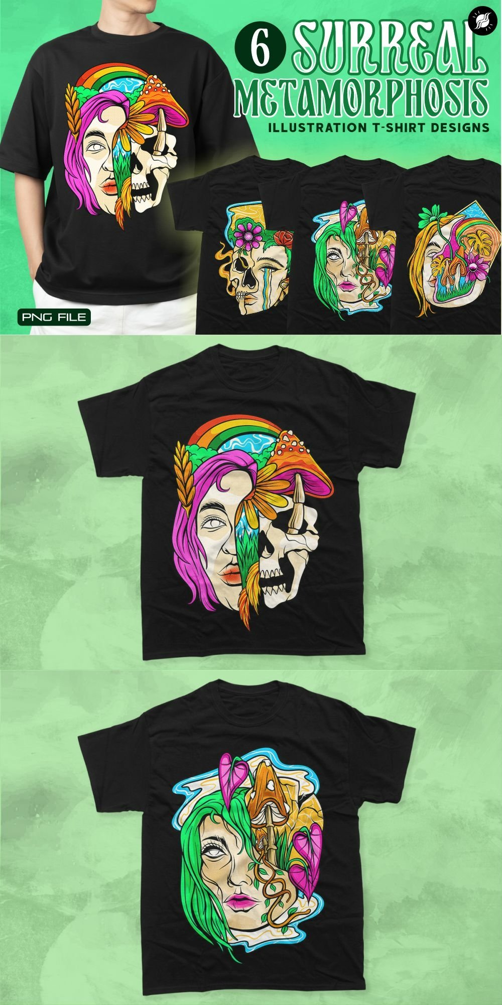Surreal Metamorphosis Illustration PNG T-shirt Designs