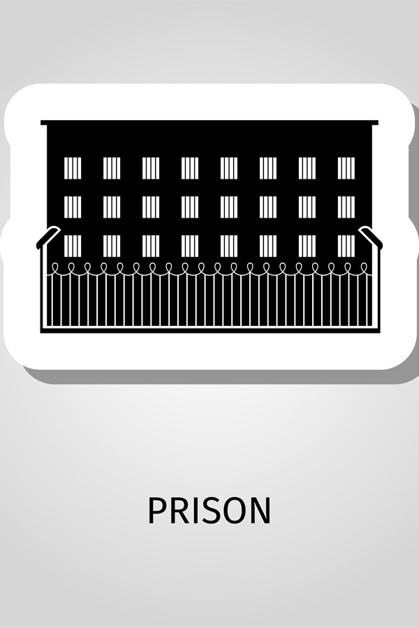 Prison black building sticker