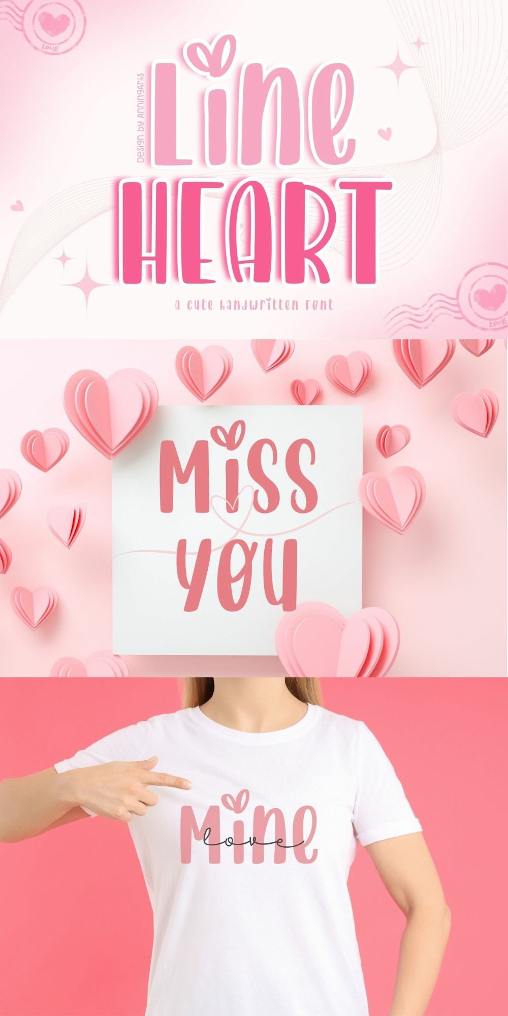Lineheart - Handwriting font