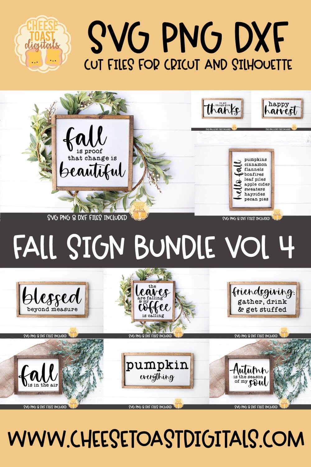 Fall Sign Bundle Vol 4 | Farmhouse Autumn SVG Files