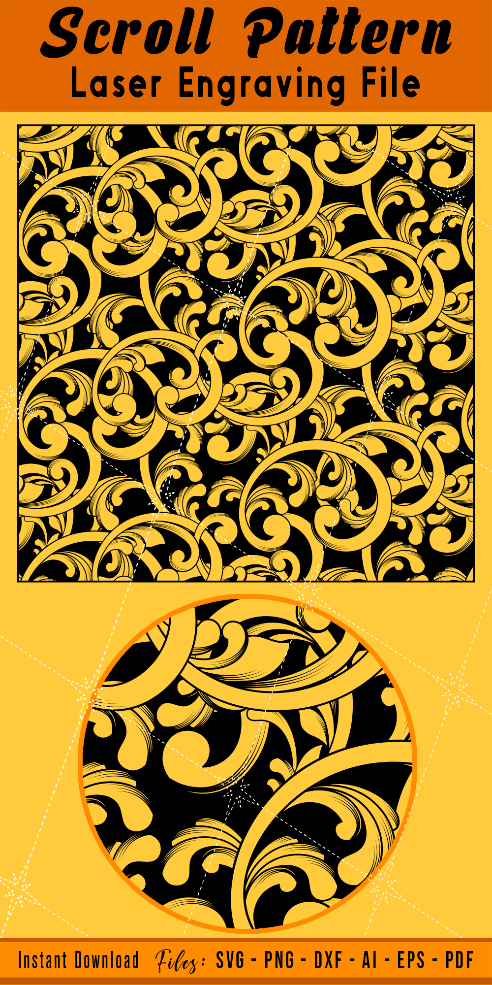 Scroll Pattern Laser Engraving File | Scrollwork (6430240)
