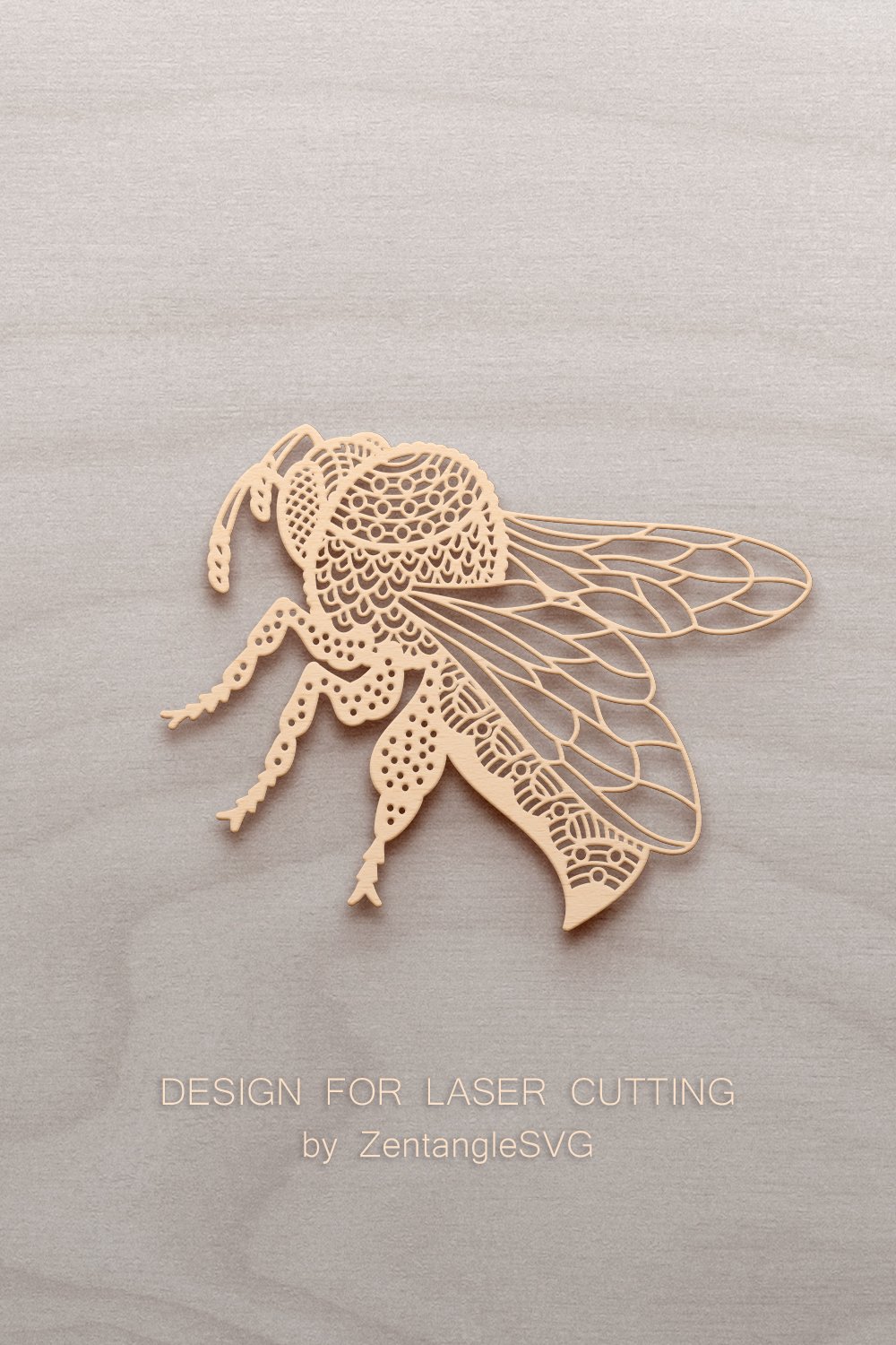 Bee SVG DXF Laser cut files, Mandala Zentangle Design