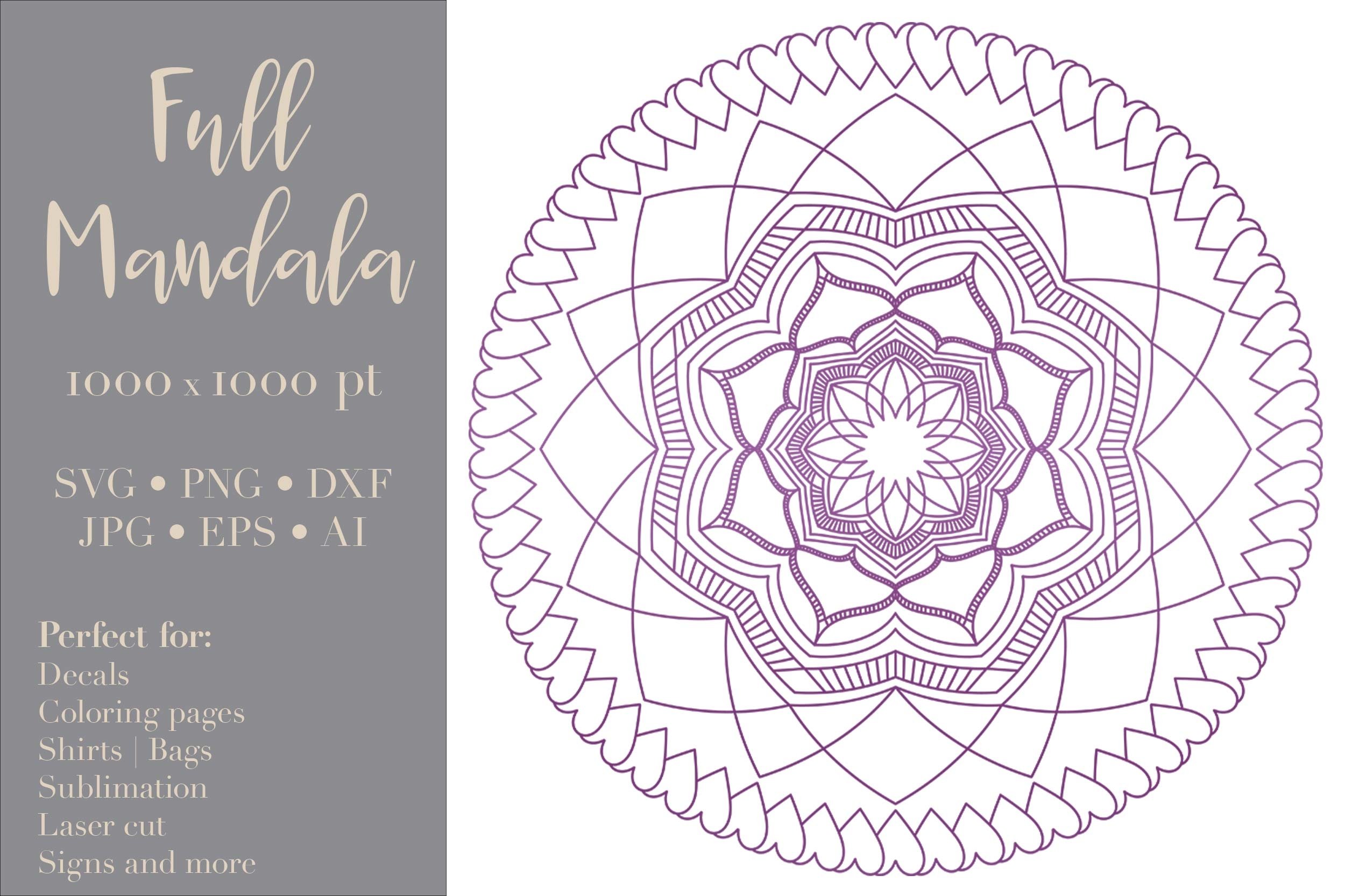 Mandala SVG Bundle with Split Mandala Full-Half (1143633)