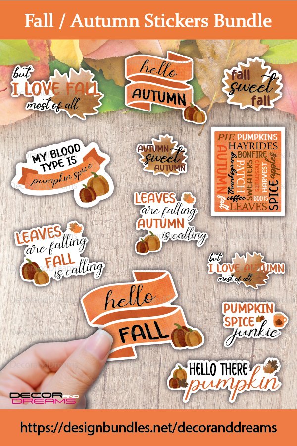Fall Sticker Bundle, Autumn Sticker Bundle