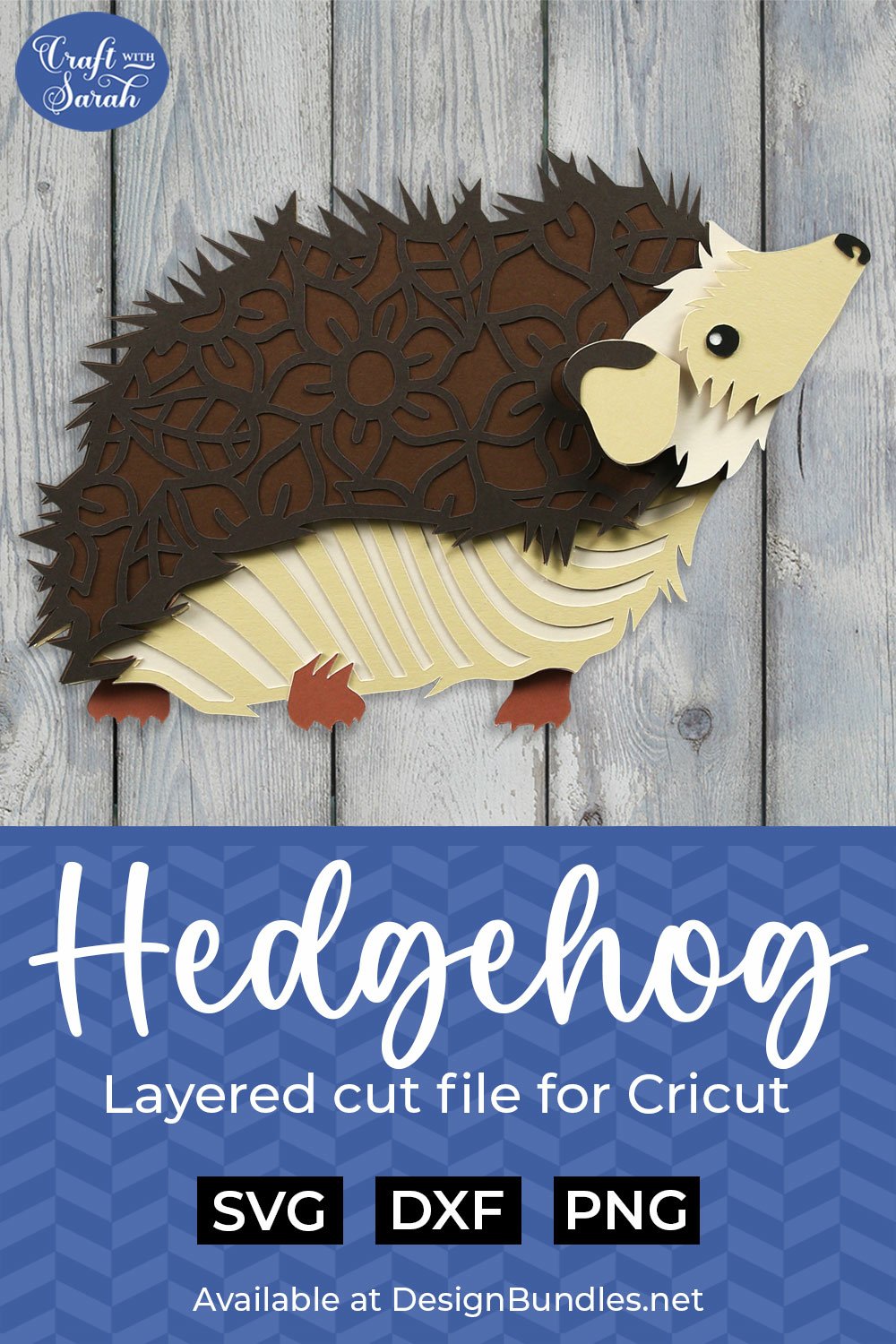 Hedgehog SVG | 3D Woodland Hedgehog Cutting File