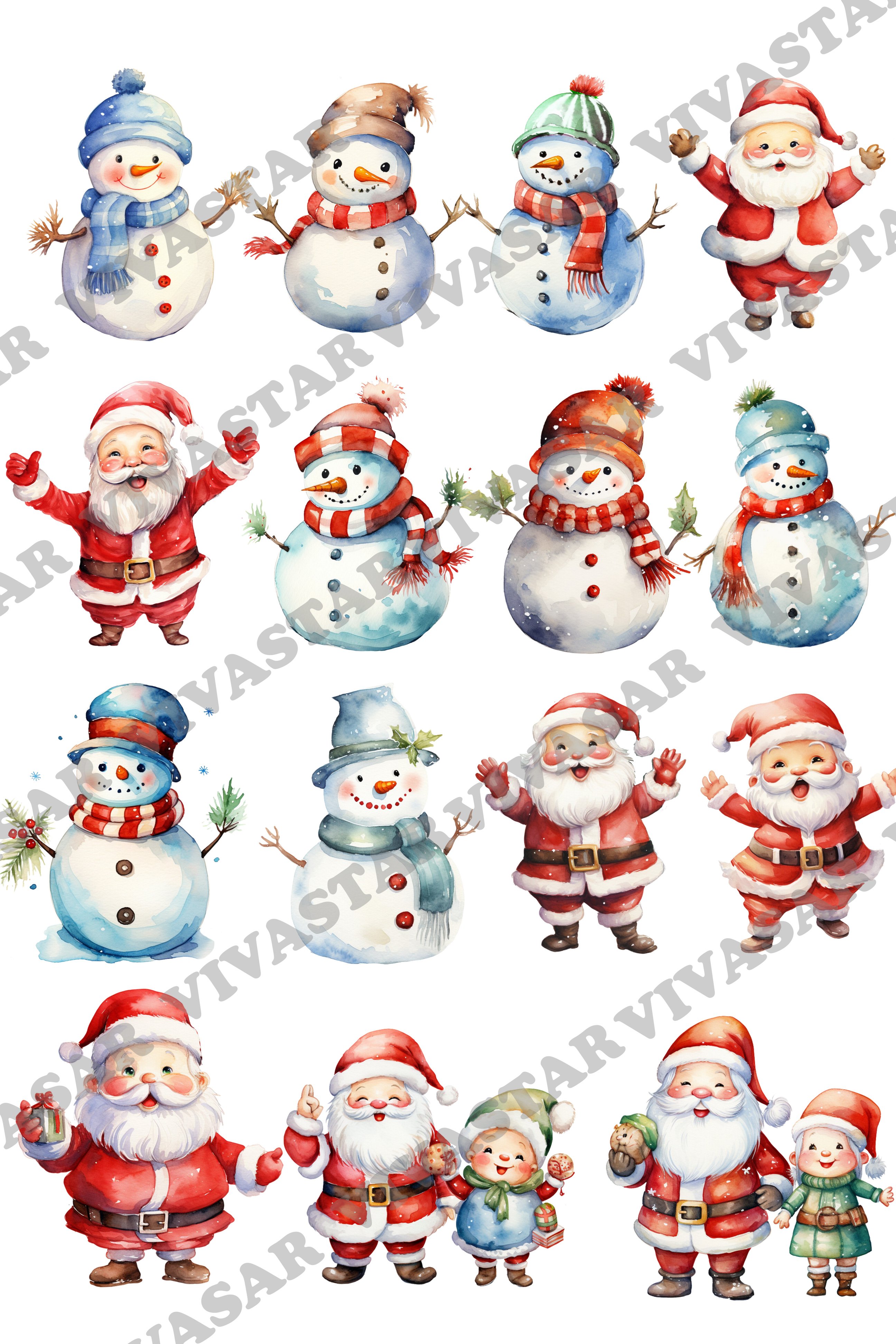 Santa Claus Clipart, Christmas Clipart, Cute (2689842)
