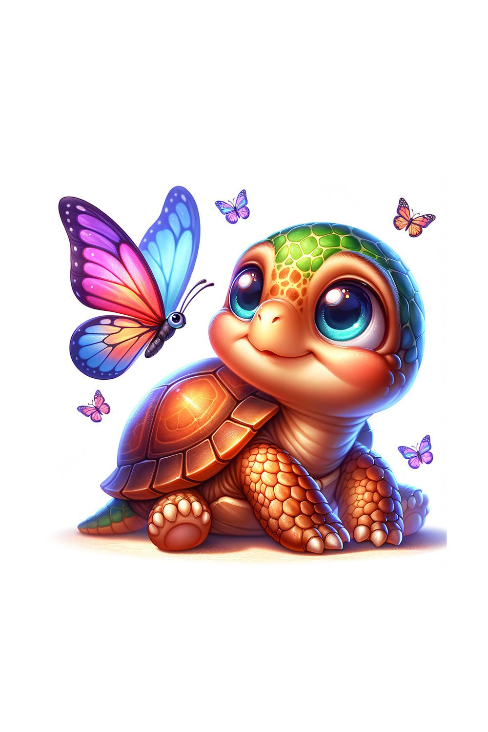Cute Dragon Playing with Butterfly JPG File (3526184)