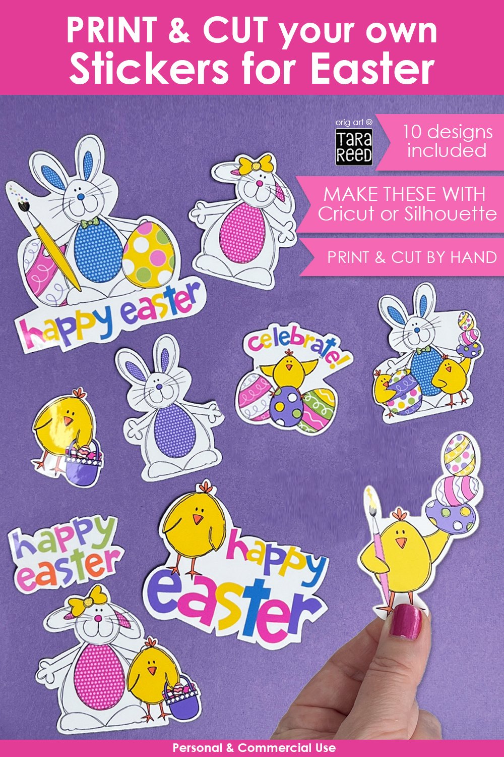 Cute Easter Stickers - Print and Cut Sticker Bundle